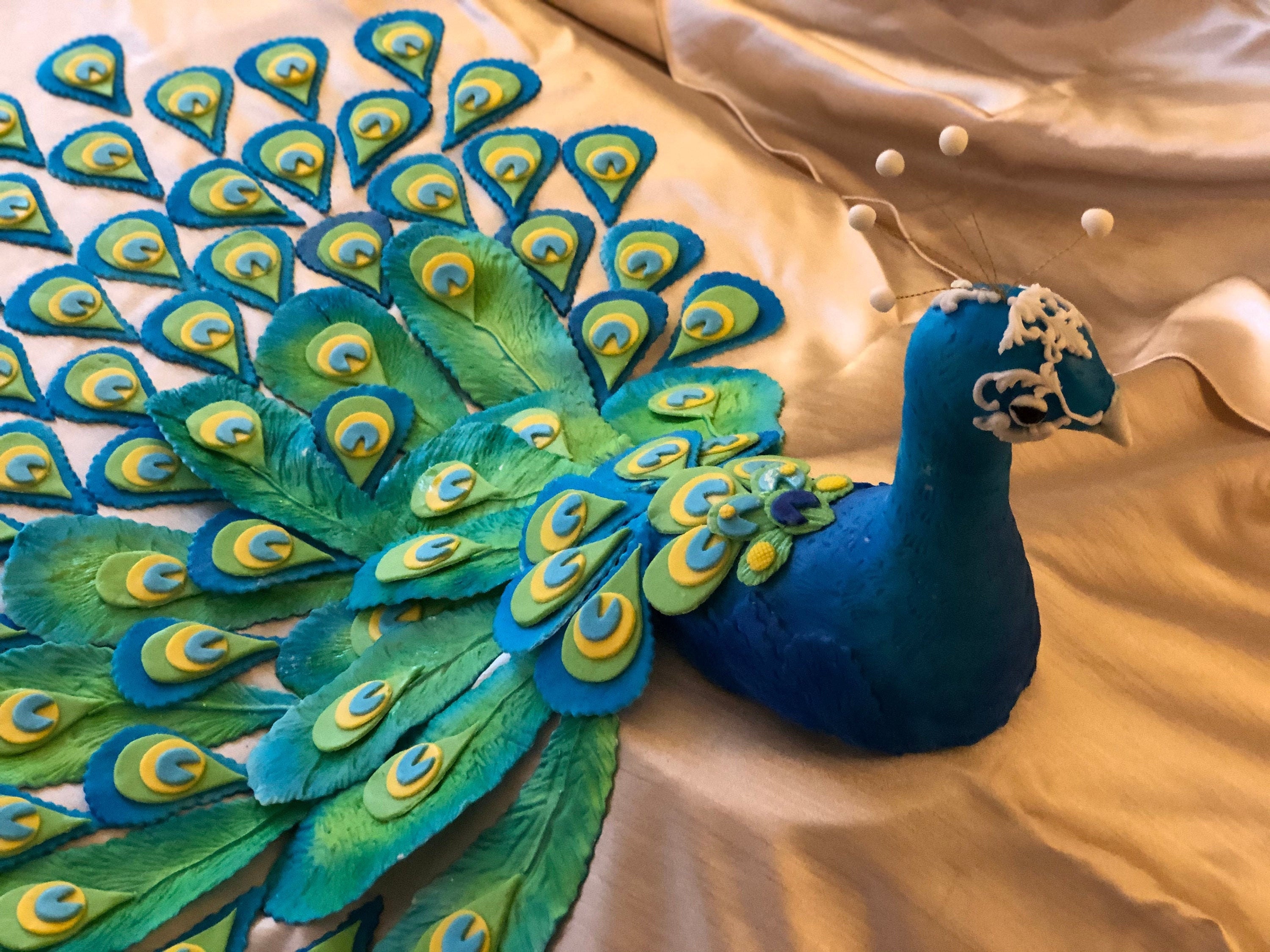 Fondant Peacock Body Cake Topper /Peacock Toppers and | Etsy