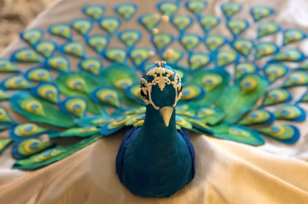 6"-7" Fondant Peacock Body Cake Topper /peacock Toppers and Peacock ...