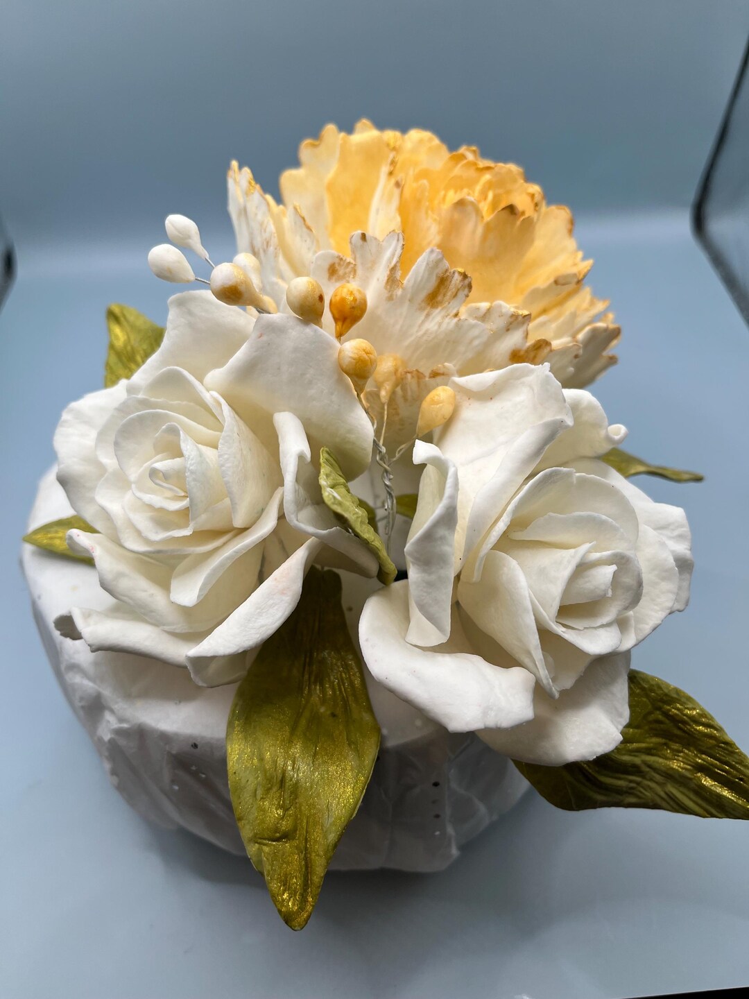Personalized Fondant Flower Cake Topper: Rose, Lily, Orchid - Etsy