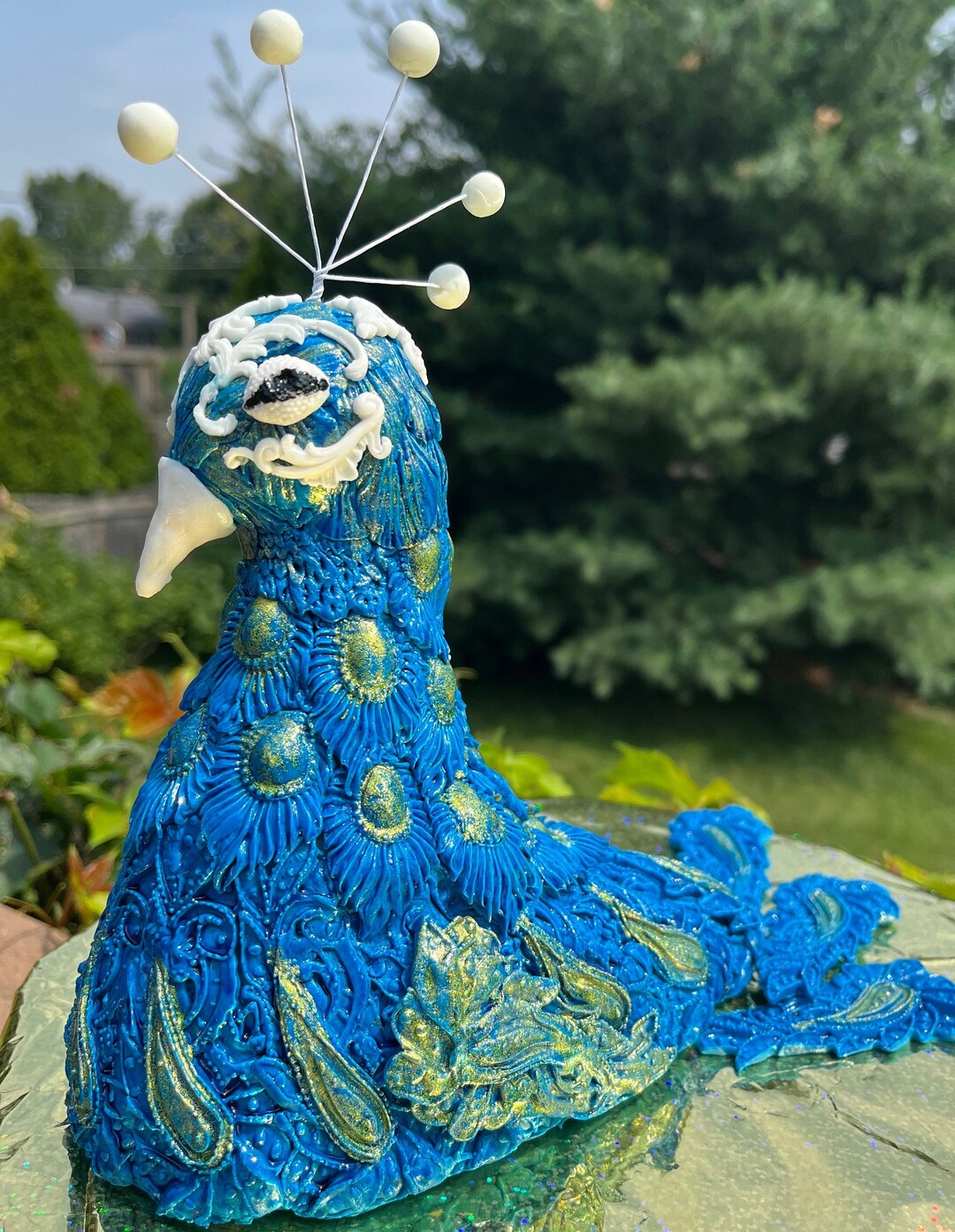 6 7 Fondant Peacock Body Cake Topper /peacock Toppers and Peacock ...