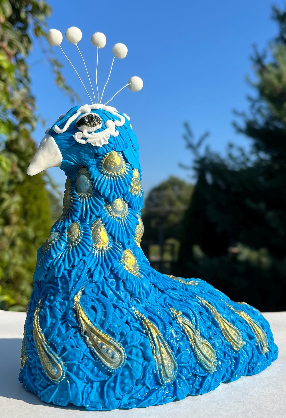 6"- 7" Fondant Peacock Body Cake Topper /peacock Toppers and Peacock ...