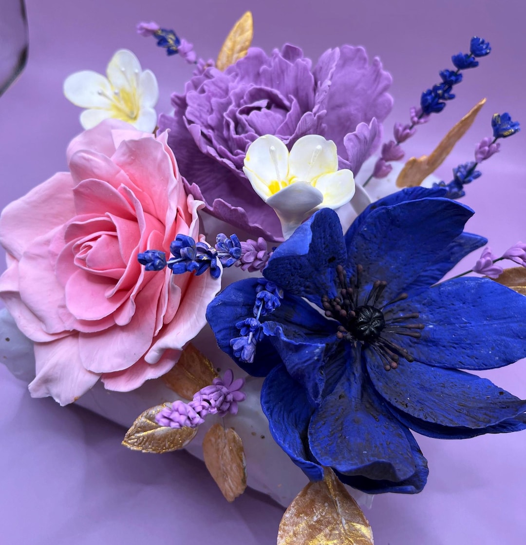 Personalized Fondant Flower Cake Topper: Rose, Lily, Orchid - Etsy