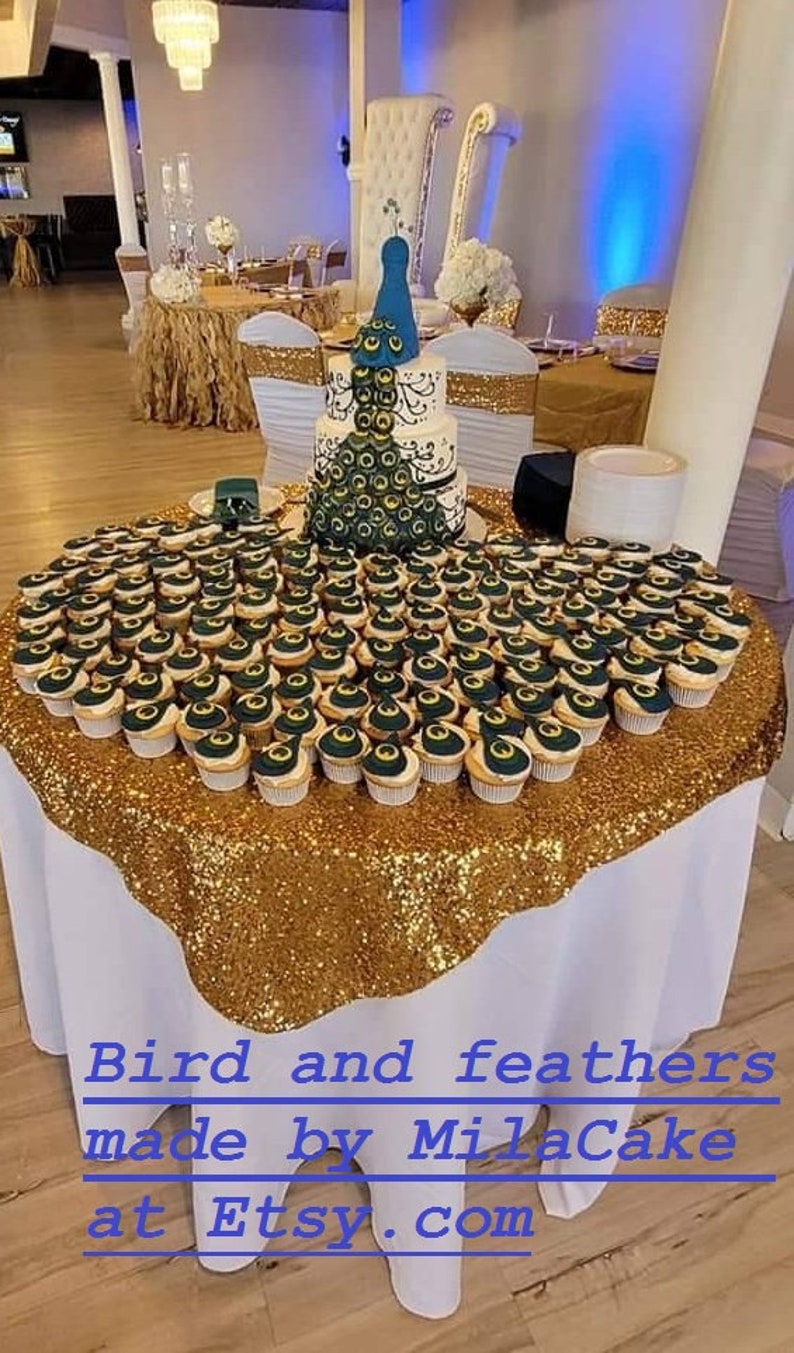 12 Fondant Peacock Feather Cupcake Toppers - Etsy