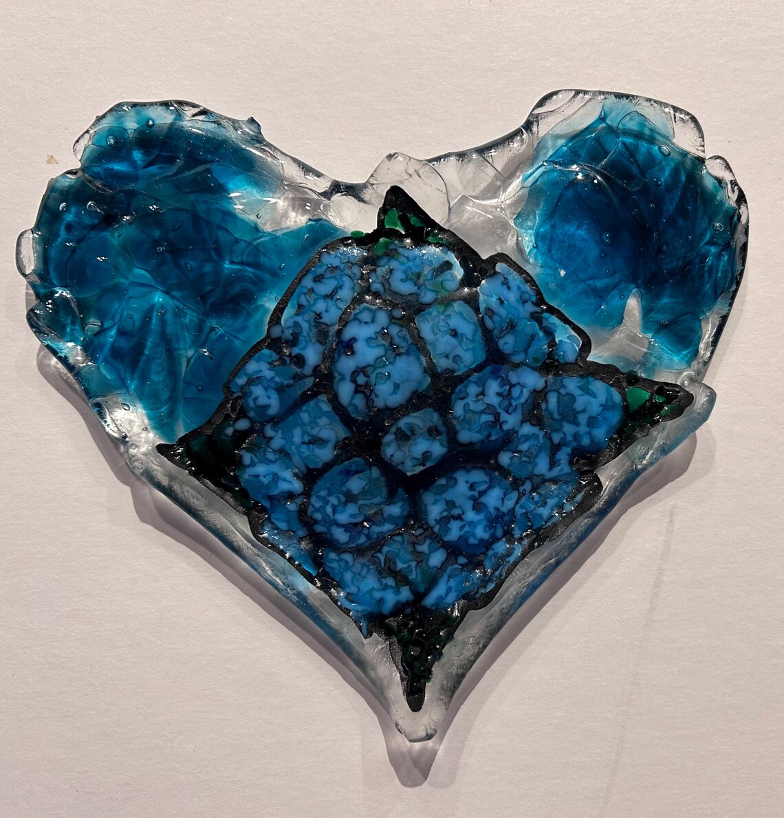 Colorful Fused Glass Heart - Etsy