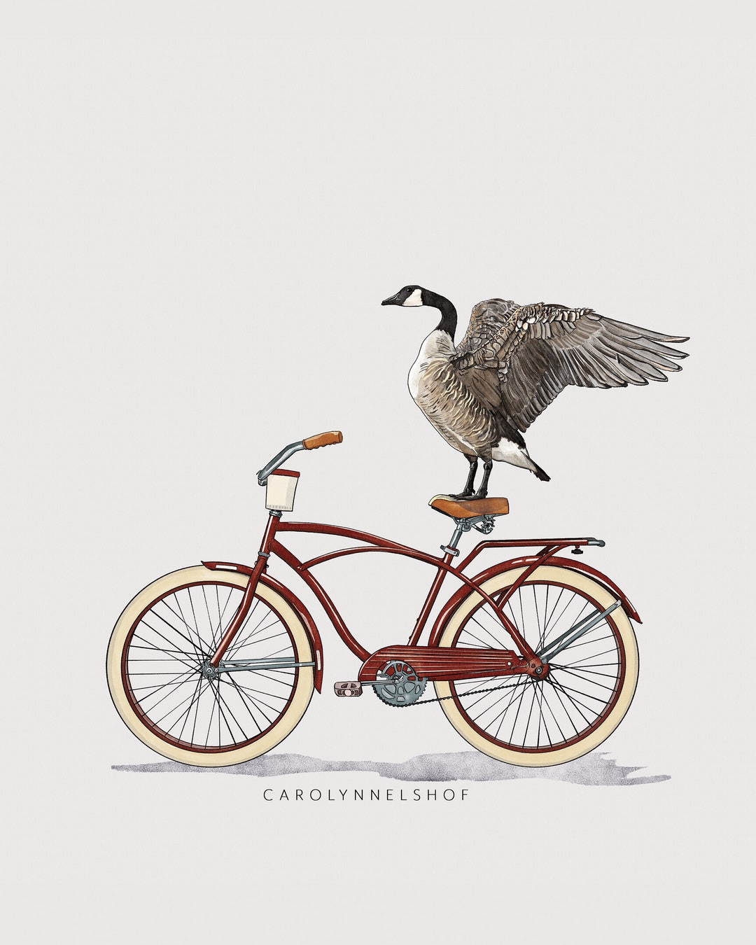 Canadian Goose on Bicycle 8x10 Print Fine Art Prints - Etsy