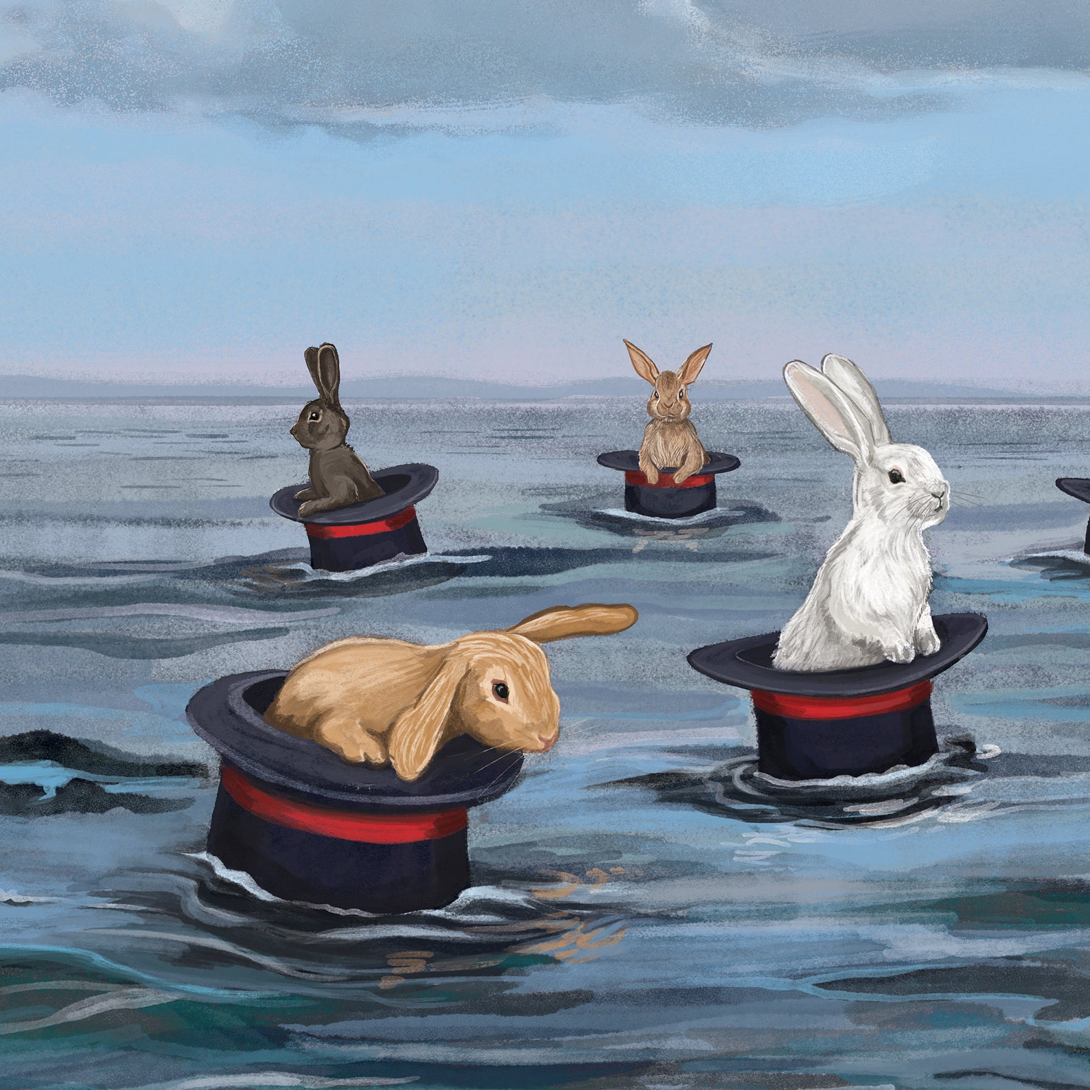 The Magician's Rabbits 12x12 Print Whimsical - Etsy