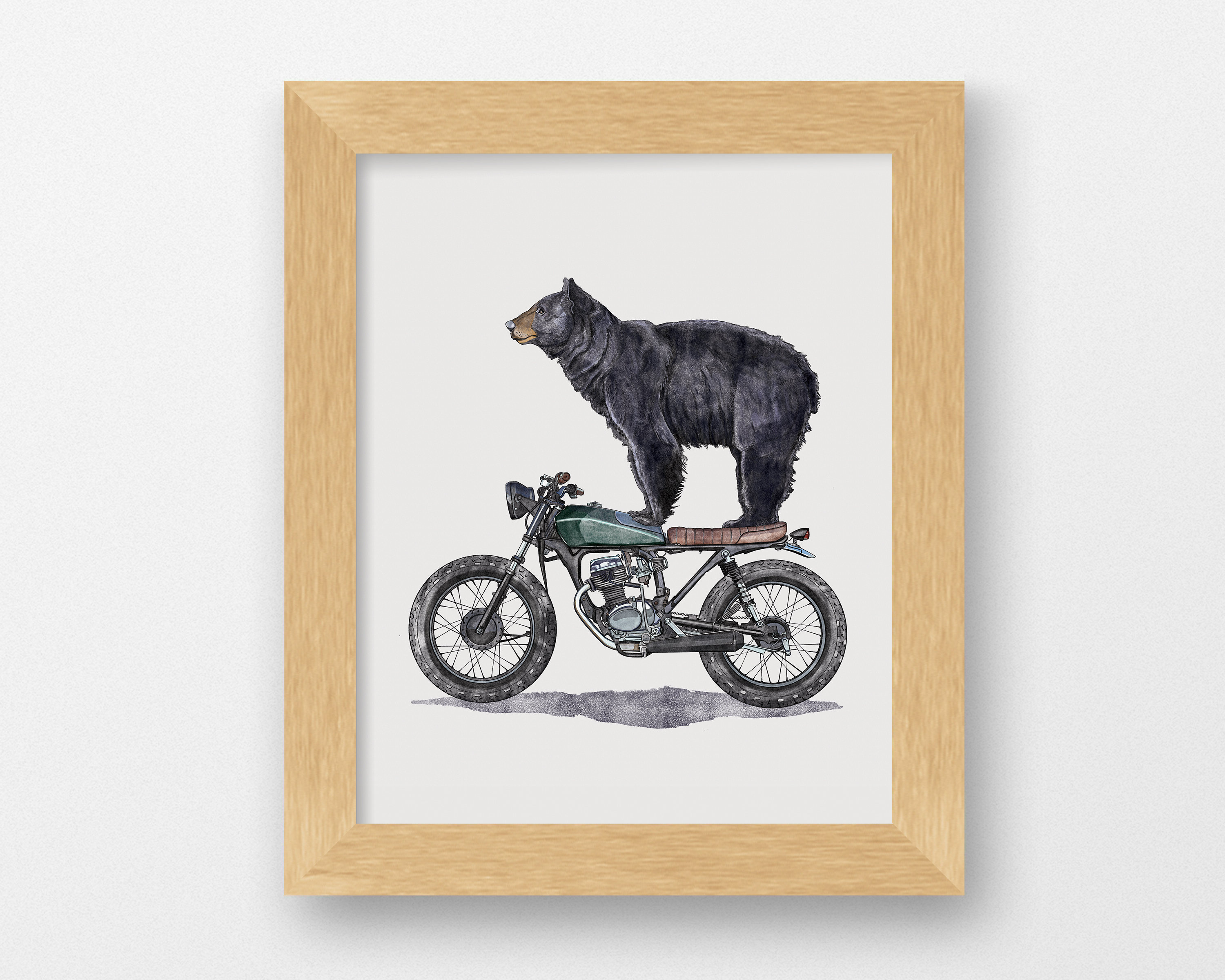 Black Bear on Motorcycle 8x10 Print Fine Art Print North - Etsy