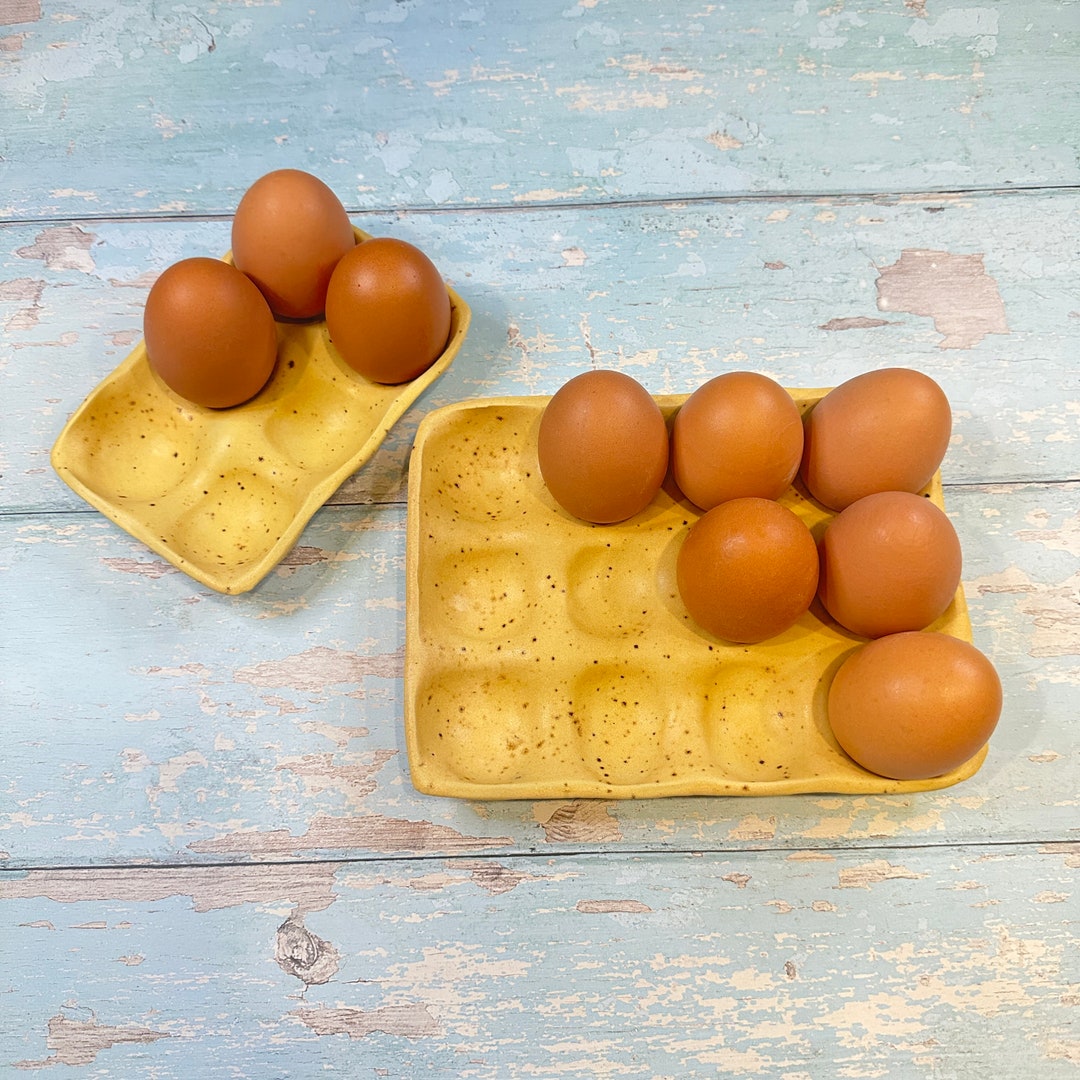 Yellow Egg Tray, Holds 6 or 12 Eggs - Etsy