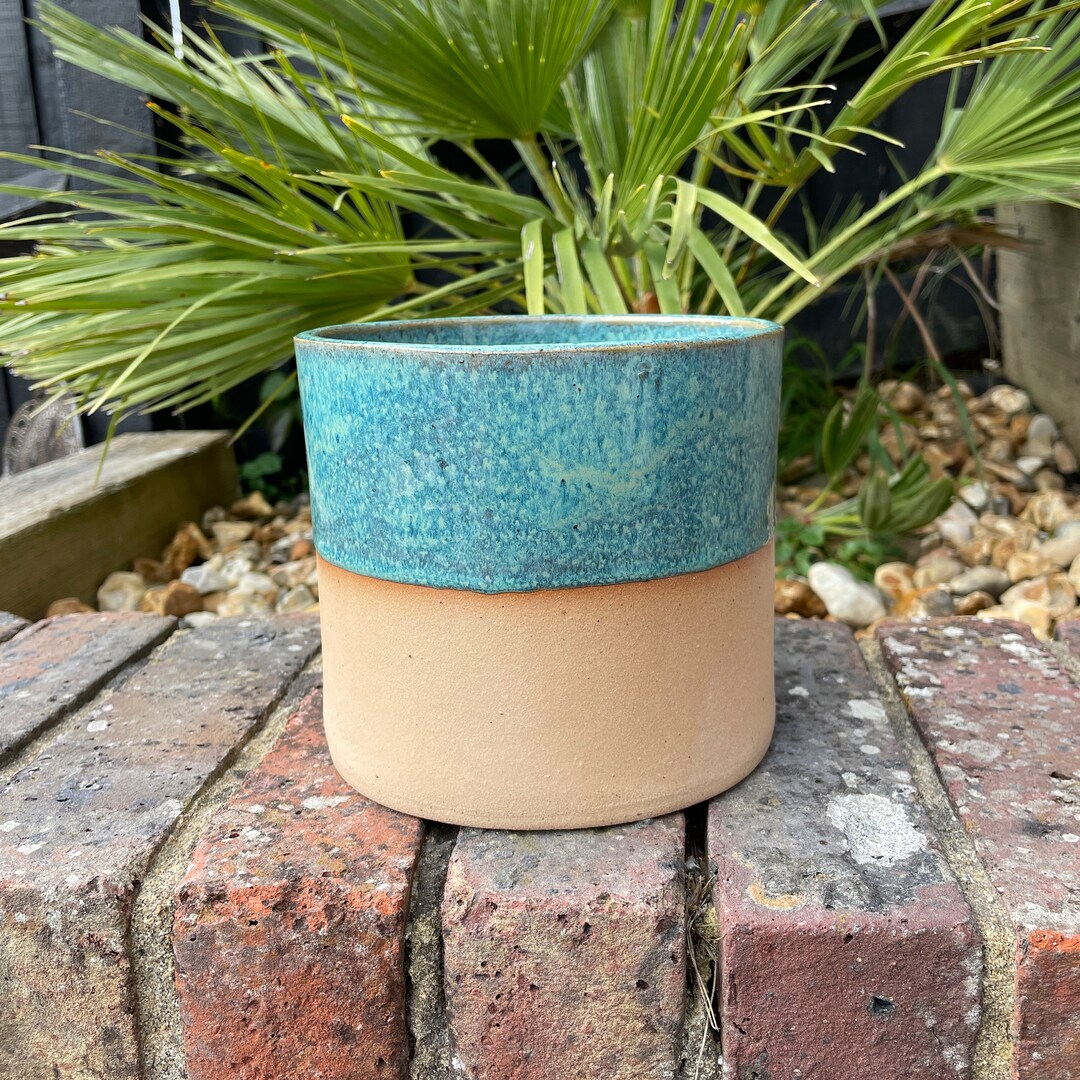 Turquoise Ceramic Planter Indoor Plant Pot - Etsy