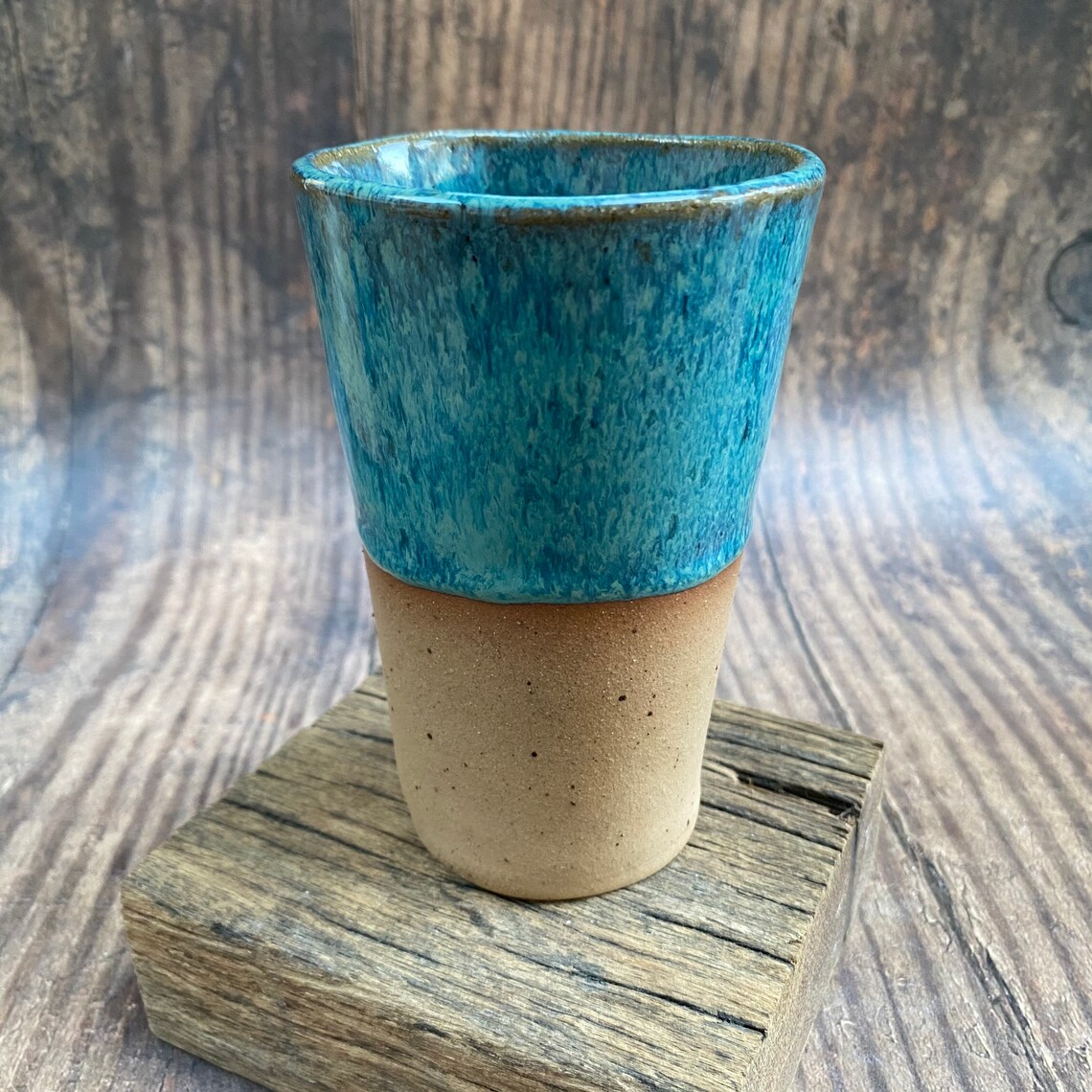 Turquoise Ceramic Tumbler Handmade Modern Cup | Etsy
