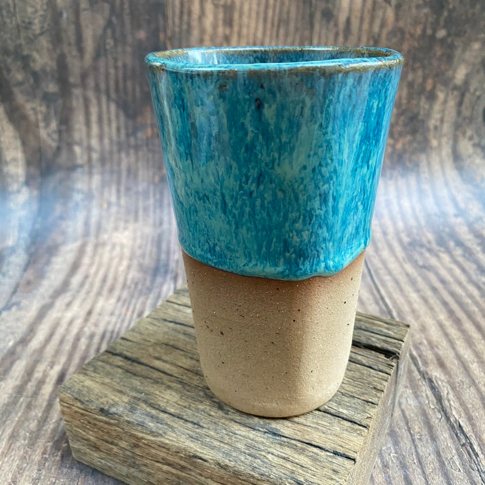 Turquoise Ceramic Tumbler Handmade Modern Cup - Etsy UK