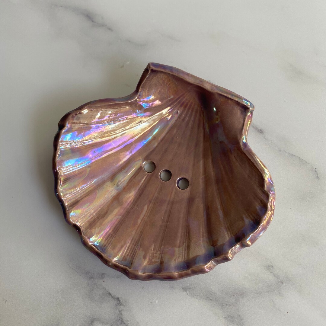 Purple Soap Dish, Ceramic Sea Shell - Etsy