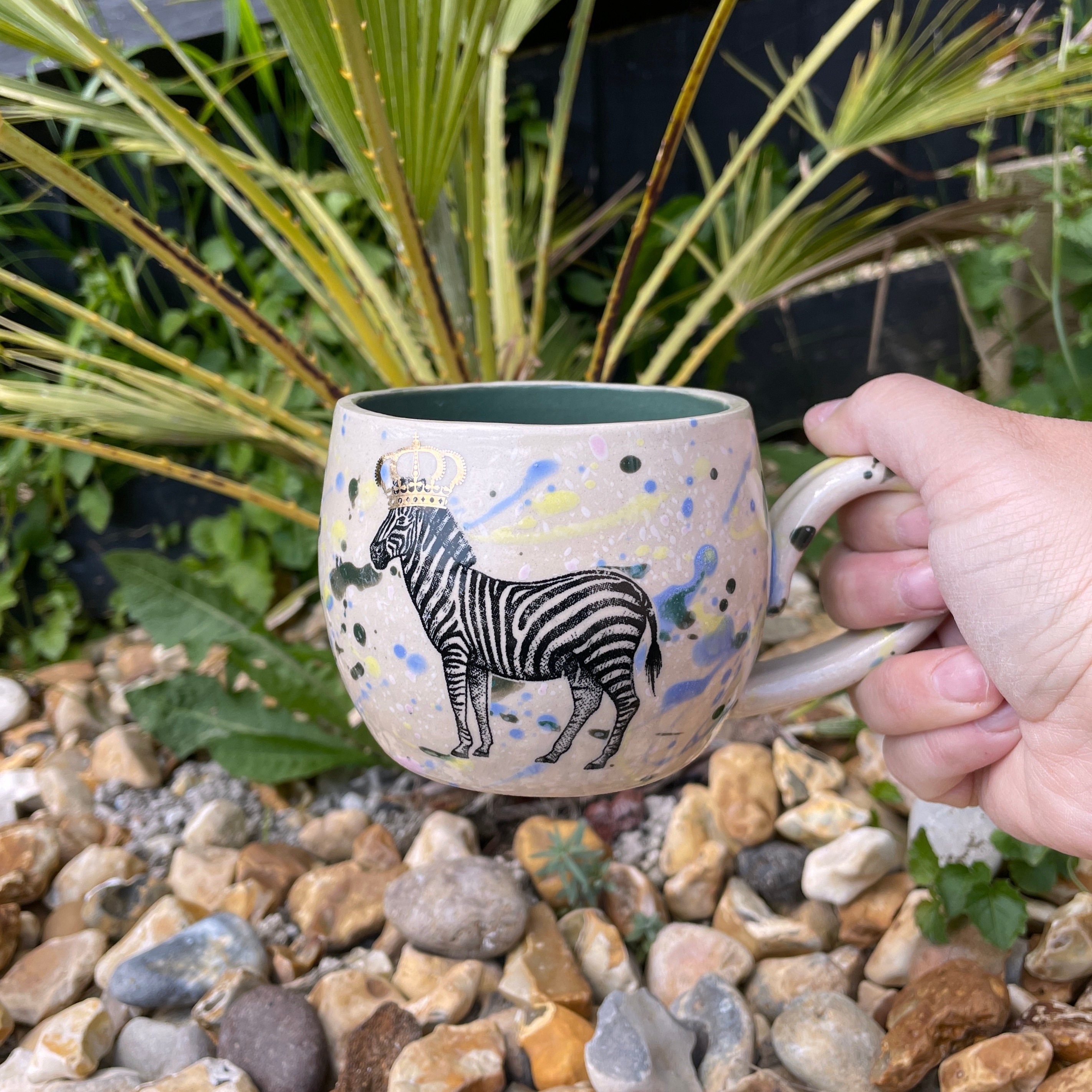 Colorful Royal Zebra Mug Large Ceramic Cup Ready to Ship - Etsy