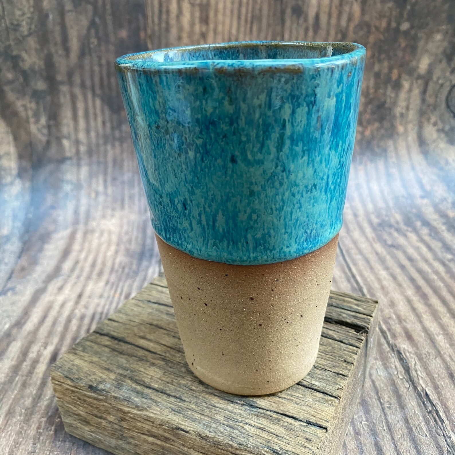 Turquoise Ceramic Tumbler Handmade Modern Cup - Etsy UK