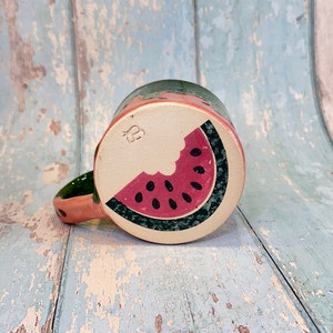 Ceramic Watermelon Mug, Large Pink and Green Cup - Etsy