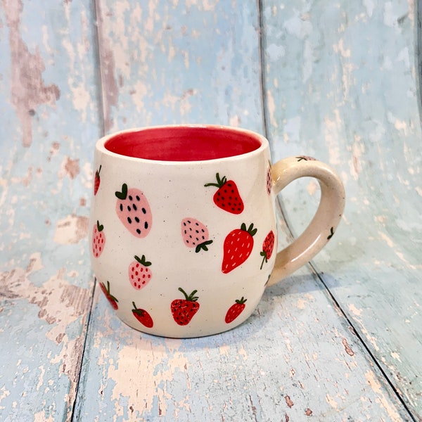 Strawberry Mugs - Etsy