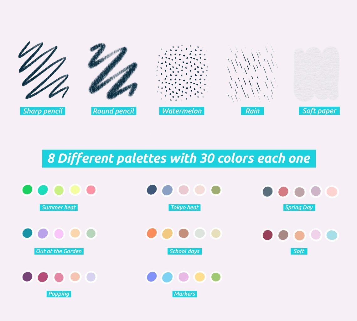 Procreate Brushes VOL.1 Basic Palettes & Brushes - Etsy