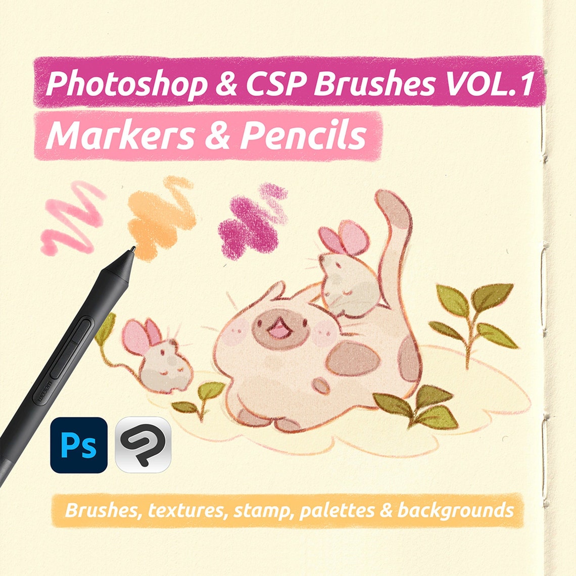 Photoshop and CSP Pack VOL.1 Markers & Pencil Colors - Etsy