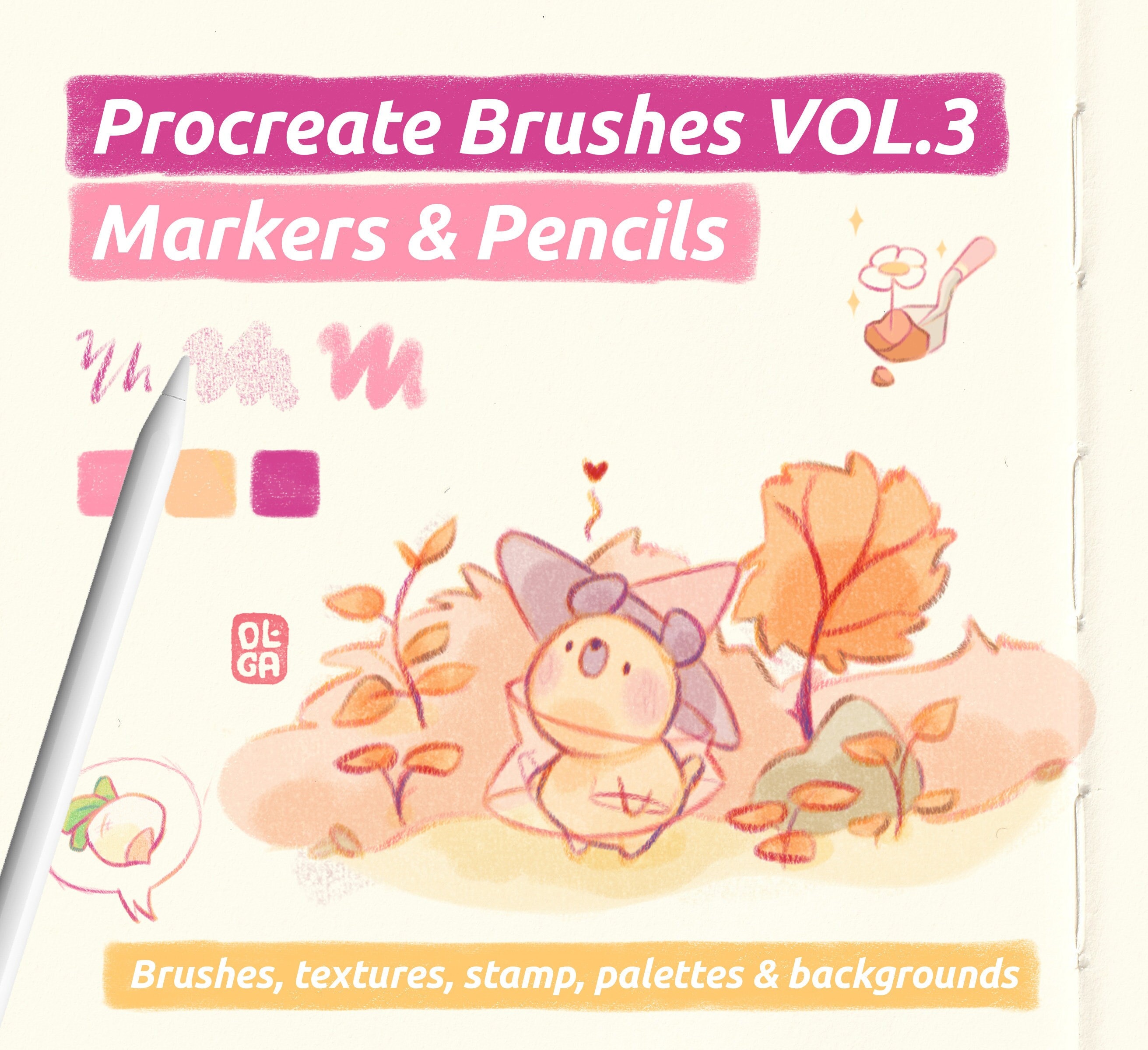Procreate Brushes VOL.3 Markers & Pencil Colors Brushes - Etsy