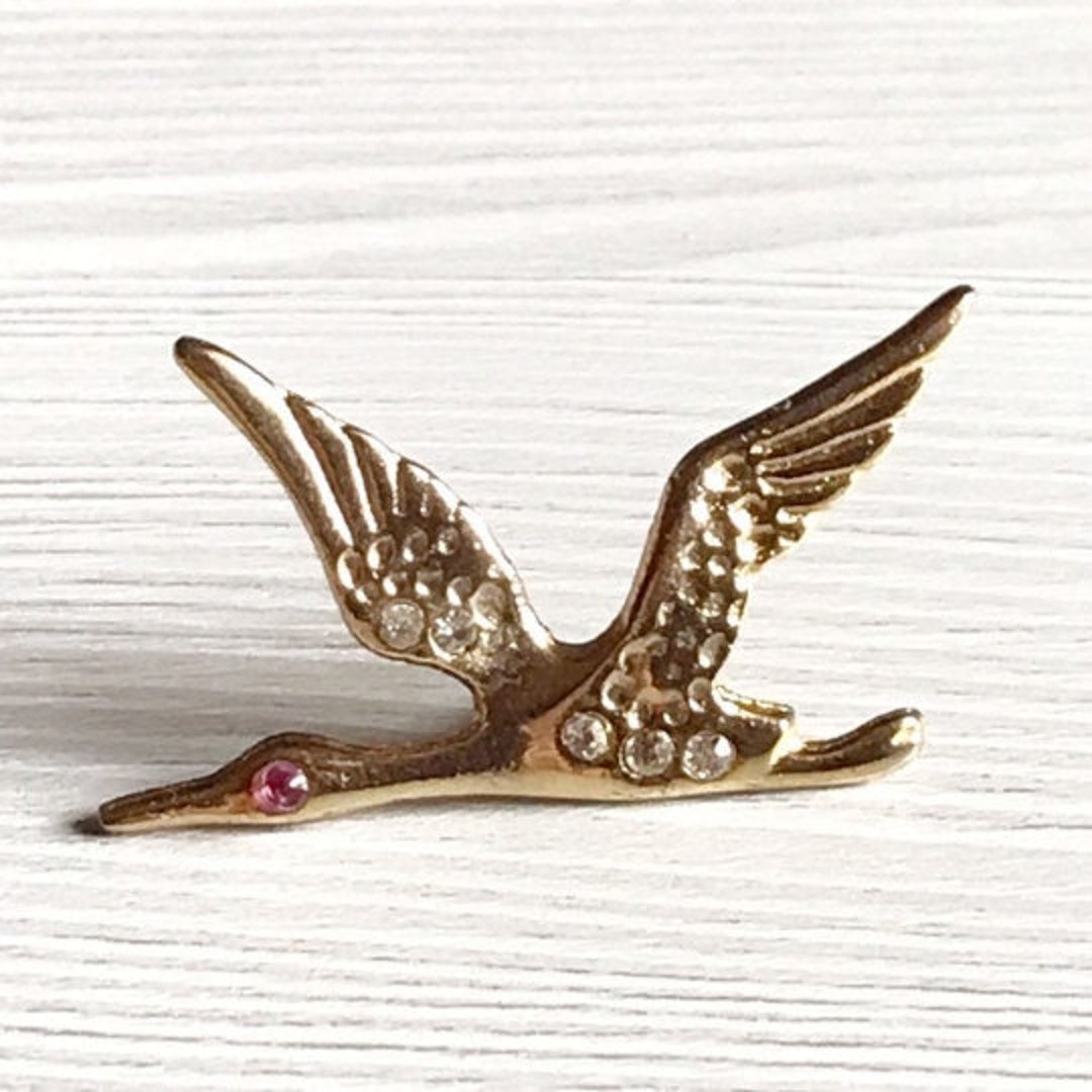 Crane Bird Pin Stork as Mom to Be Jewelry Expecting Mom Gift Cute ...