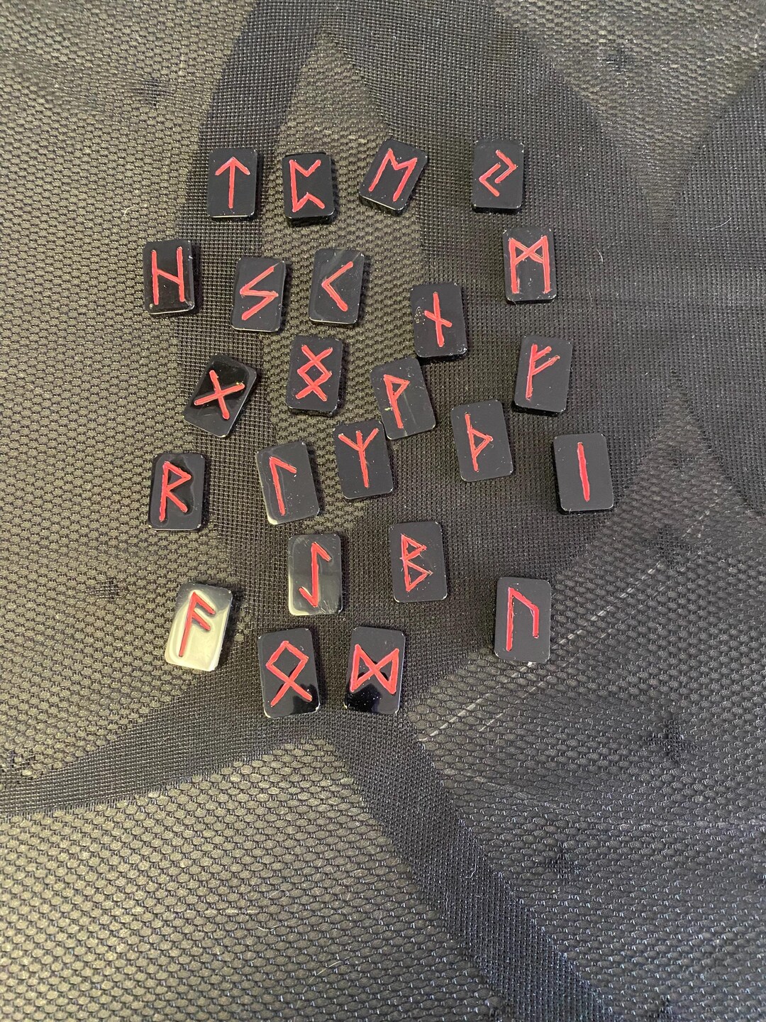 Black Red Colored Resin Rune Set Made for Divination - Etsy