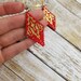 Diamond Shaped Seed Bead Earrings in Red Gold Red Seed Bead - Etsy