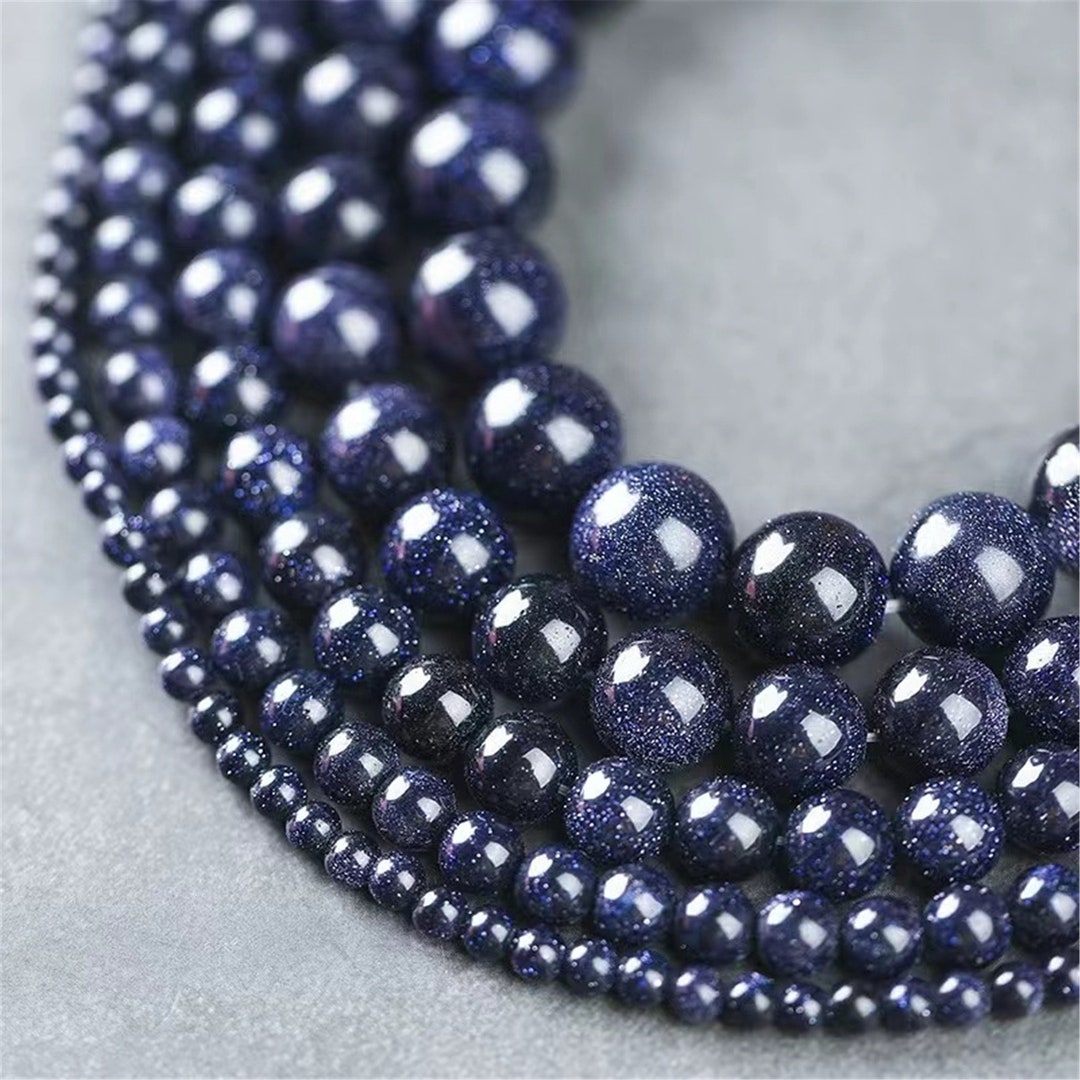 Starry Sky Blue Goldstone Beads Charm Sting of Beads, 4mm~12mm Gemstone ...