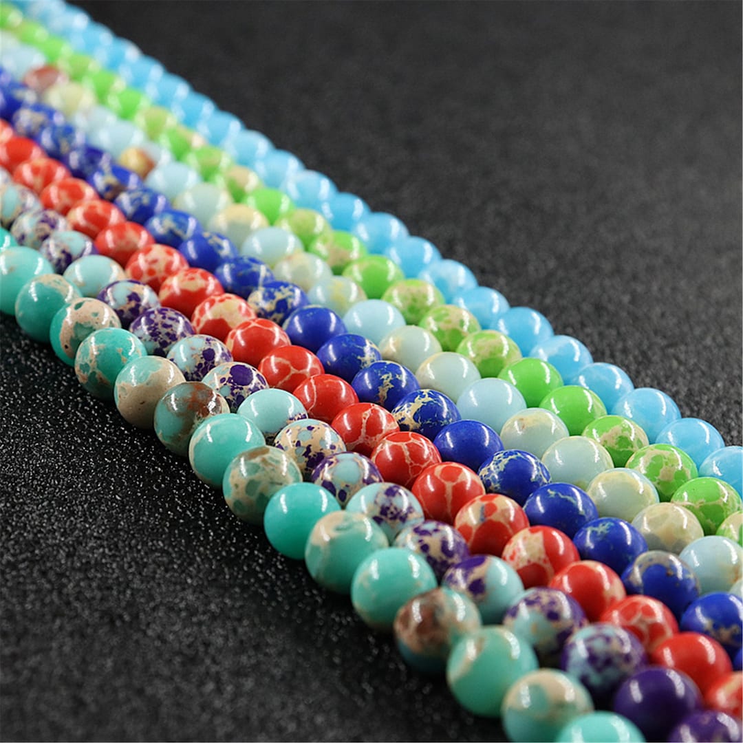 Gemstone Beads Round Emperor Stone Smooth Matte Loose Beads Stone Agate ...