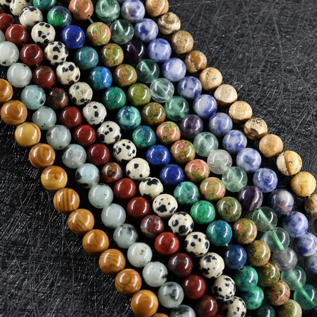 Natural Gemstone Beads Round Smooth Matte Loose Beads Stone Agate ...
