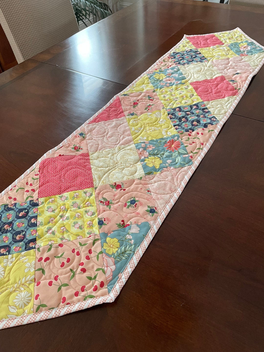 Summertime Patchwork Table Runner Quilted Table Runner Handmade Table Runner - Etsy