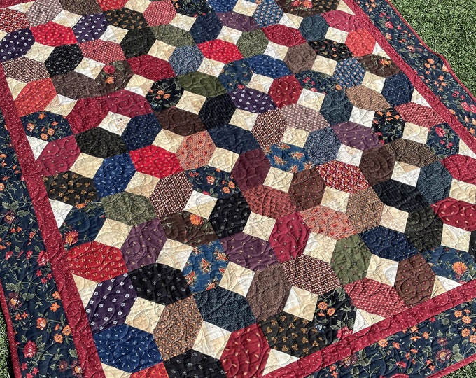 Handmade Patchwork Quilt | Windmill Pattern | Civil War Fabrics - Etsy