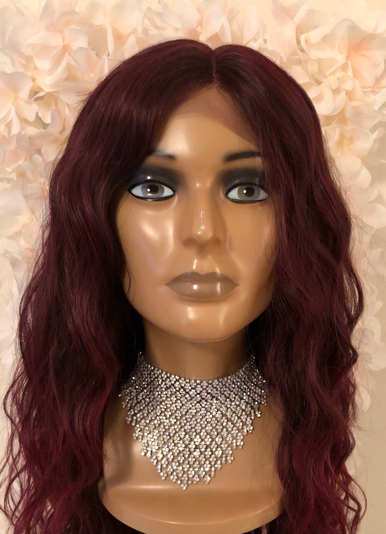 Burgundy Lace Front Wig 100% Premium Synthetic Fiber Heat - Etsy