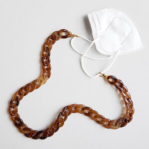 Face Mask Chain, Sunglasses Chain, Tortoise Shell Mask Chain, White ...