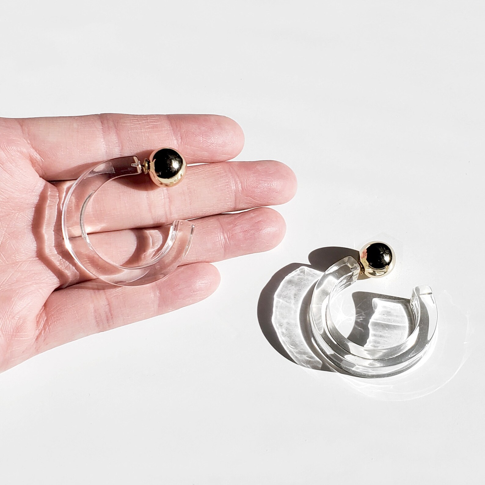 Lucite Earrings Clear Lucite Earrings Clear Hoop Earrings - Etsy