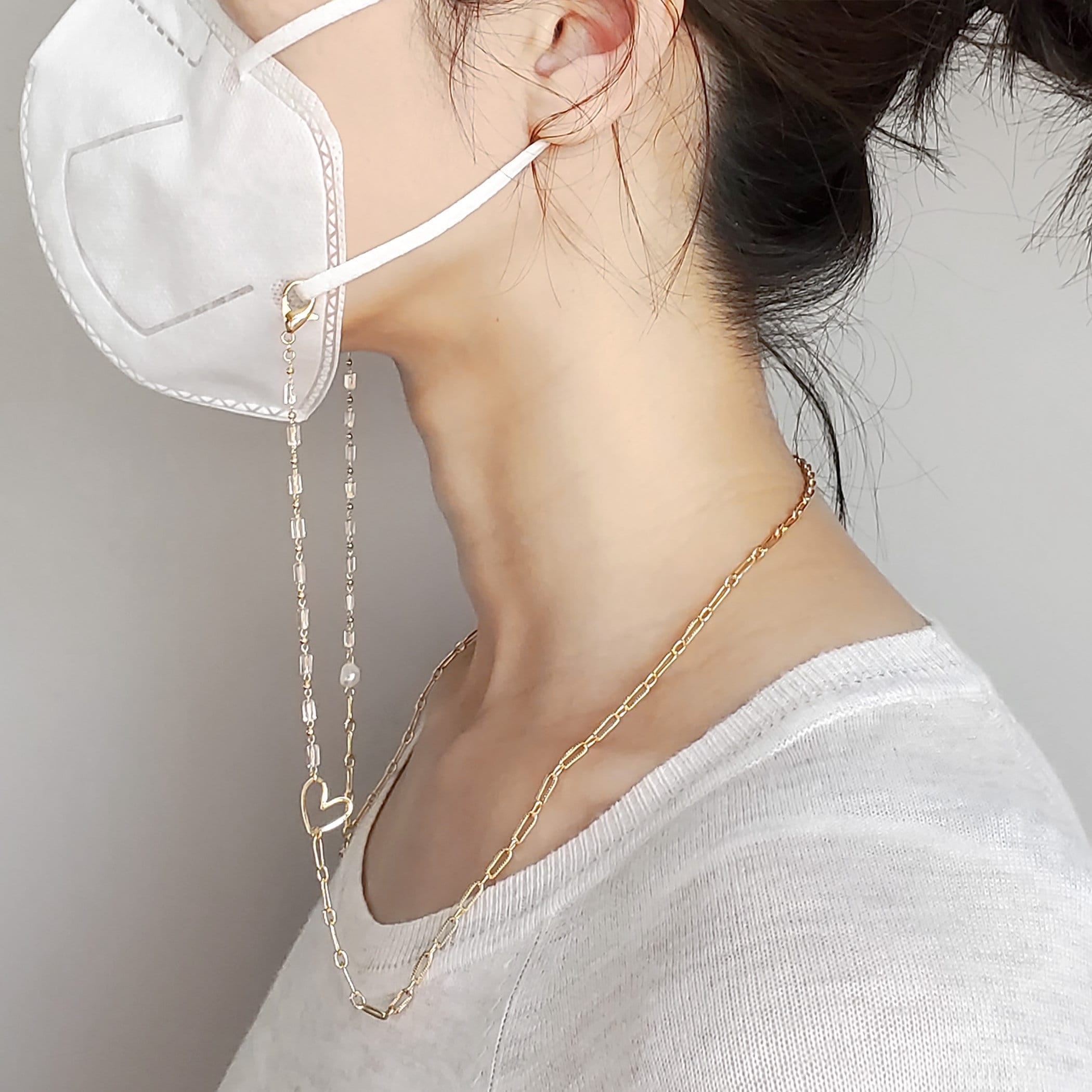 Face Mask Chain Gold Necklace Beaded Mask Chain Pearl Mask | Etsy