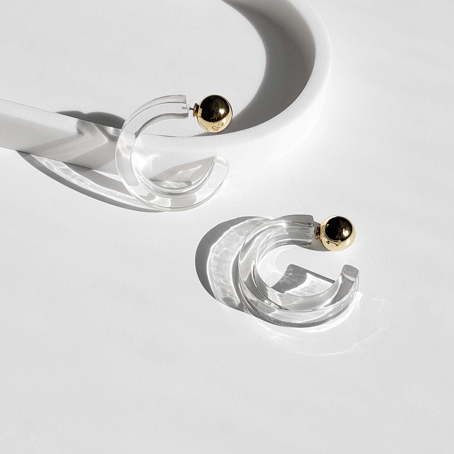 Lucite Earrings Clear Lucite Earrings Clear Hoop Earrings - Etsy