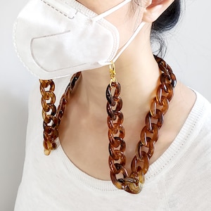 Face Mask Chain, Sunglasses Chain, Tortoise Shell Mask Chain, White ...