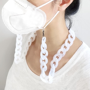 Face Mask Chain, Sunglasses Chain, Tortoise Shell Mask Chain, White ...