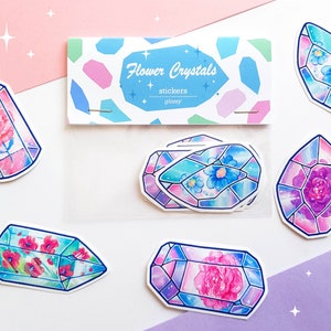 Flower Crystals Sticker Set - Etsy