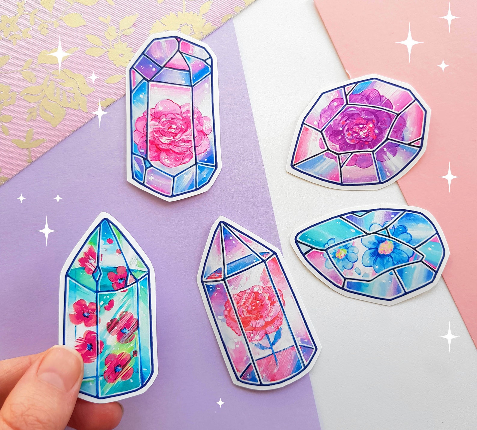 Flower Crystals Stickerset | Etsy