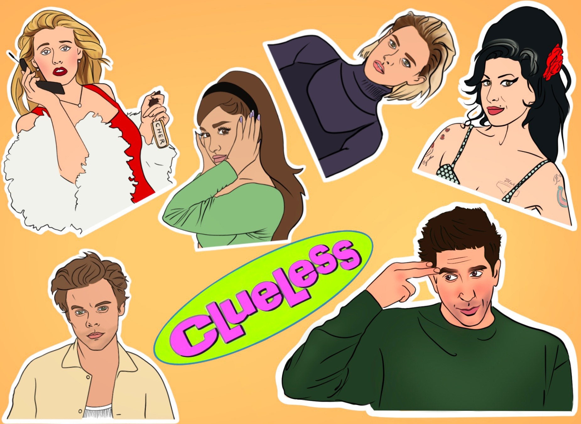 6 custom celebrities stickers of your choice | Etsy