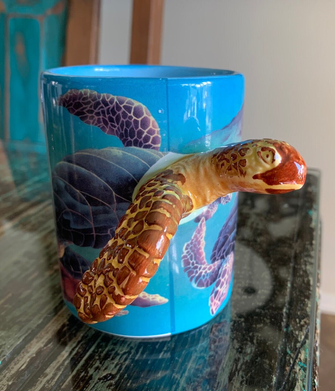 Vintage Five & Dime Sea Turtle 3D Mug/ocean Turtle Mug - Etsy