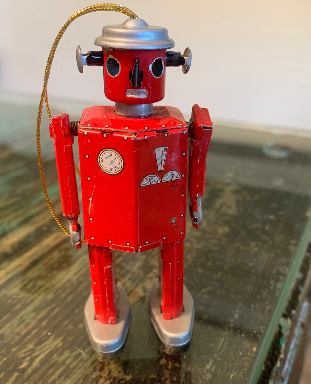 Miniature Red Atomic Robot Man Ornament/schylling - Etsy