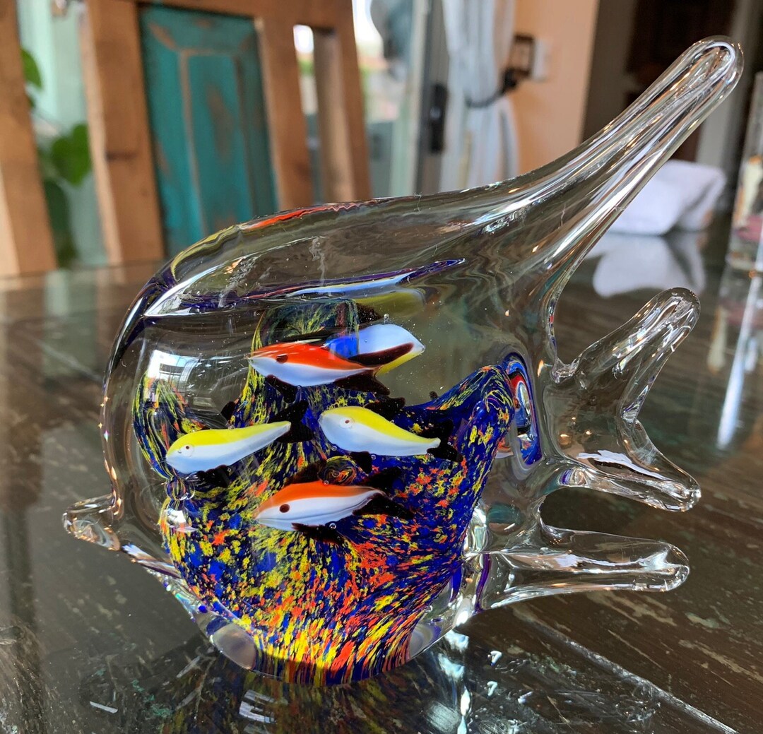 Angelfish Art Glass Paperweight/fish Decor Glass Aquarium Angel Fish - Etsy