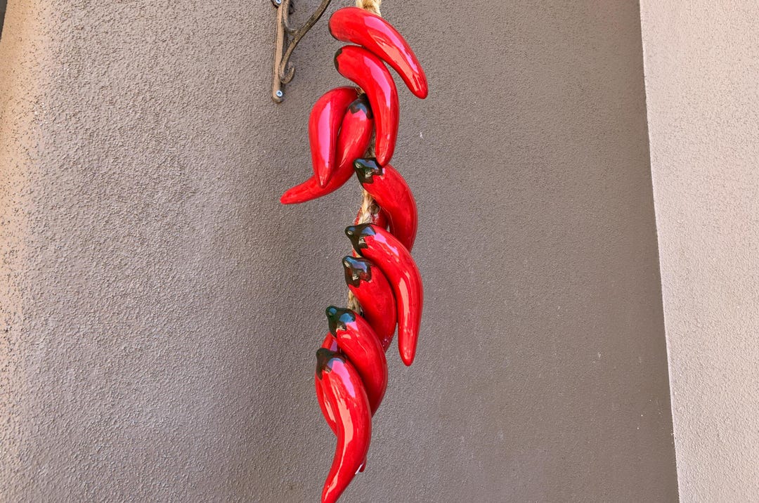 Chili Pepper Hanging Garland/mexican Ceramic Hanging Vegetables - Etsy