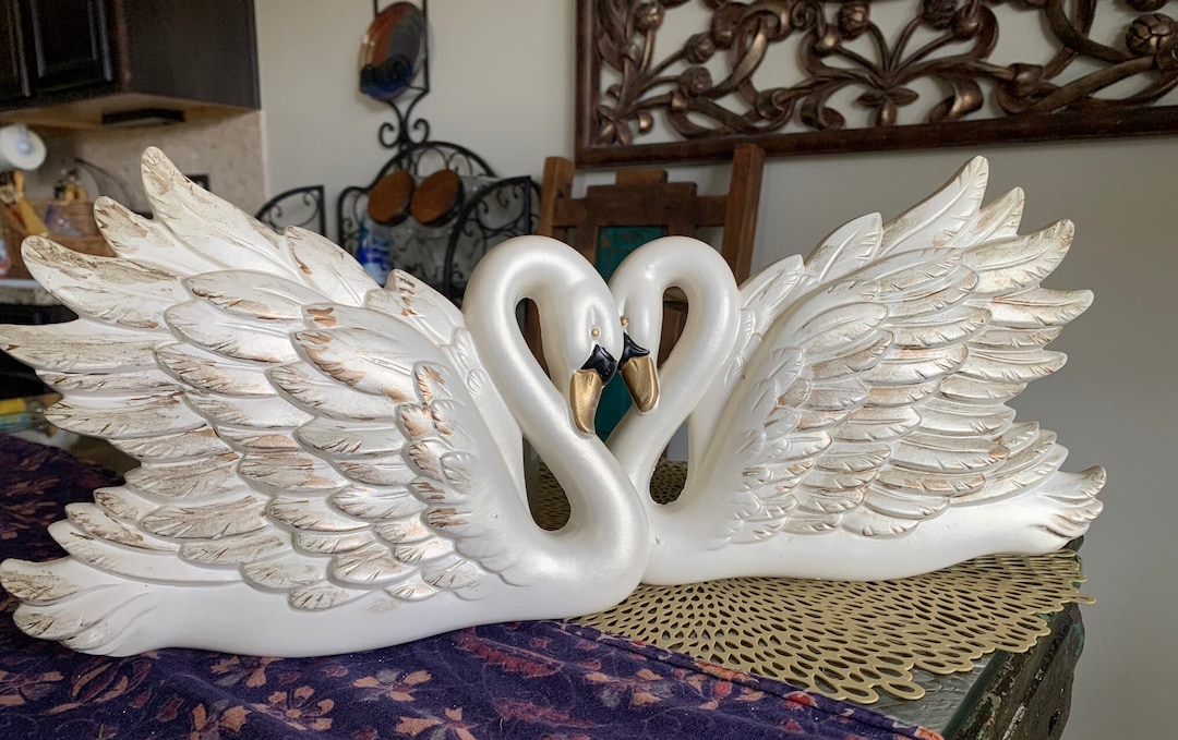 Miller Studios Chalkware Swans/swan Plaques - Etsy