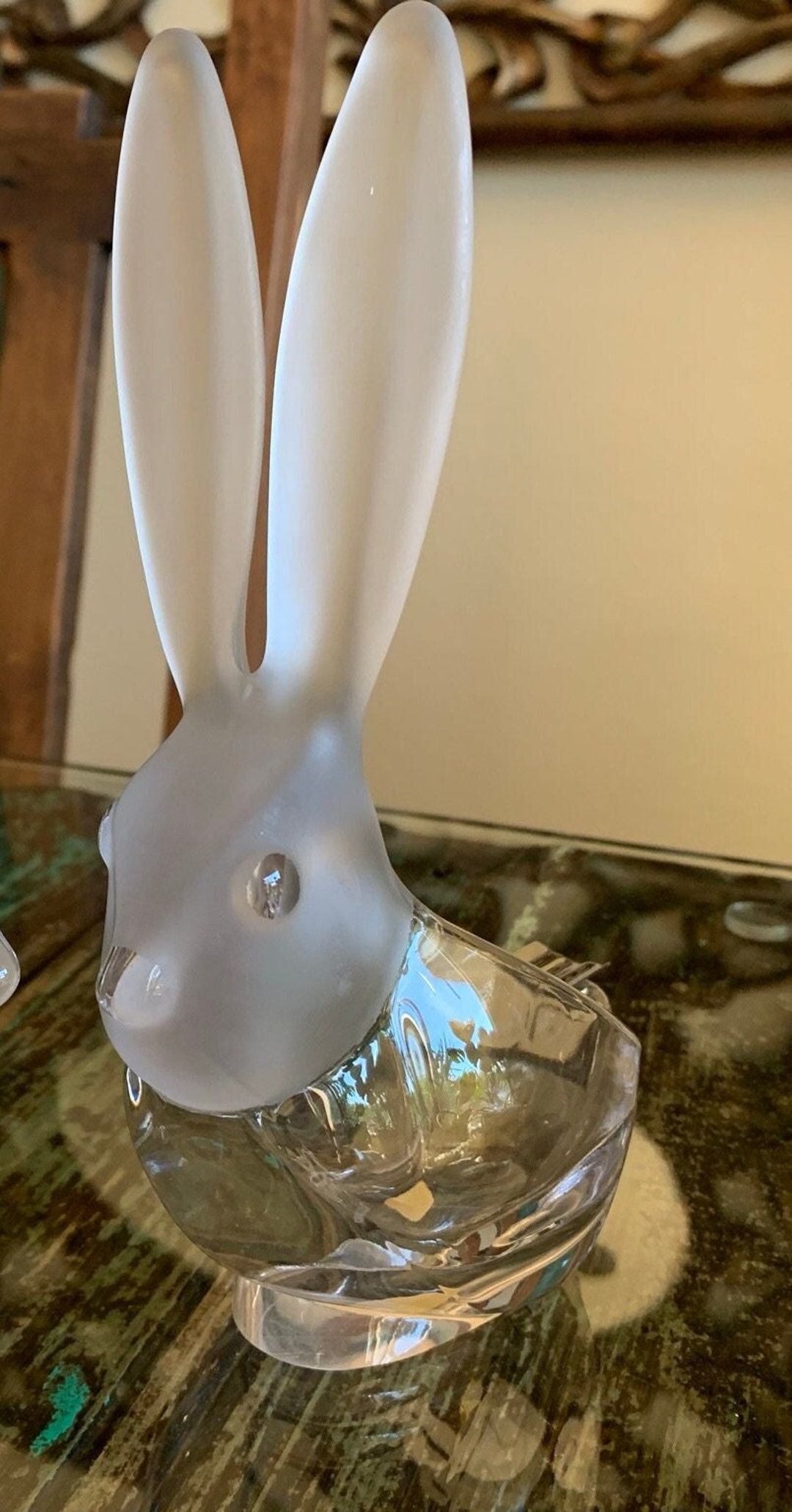 Frosted Glass Rabbit Ashtray/crystal Rabbit Ashtray/crystal Pipeholder ...