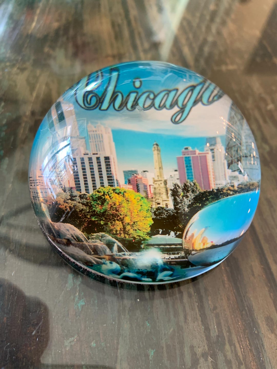 Vintage Chicago Illinois Paperweight/chicago Office Decor/vintage Windy ...