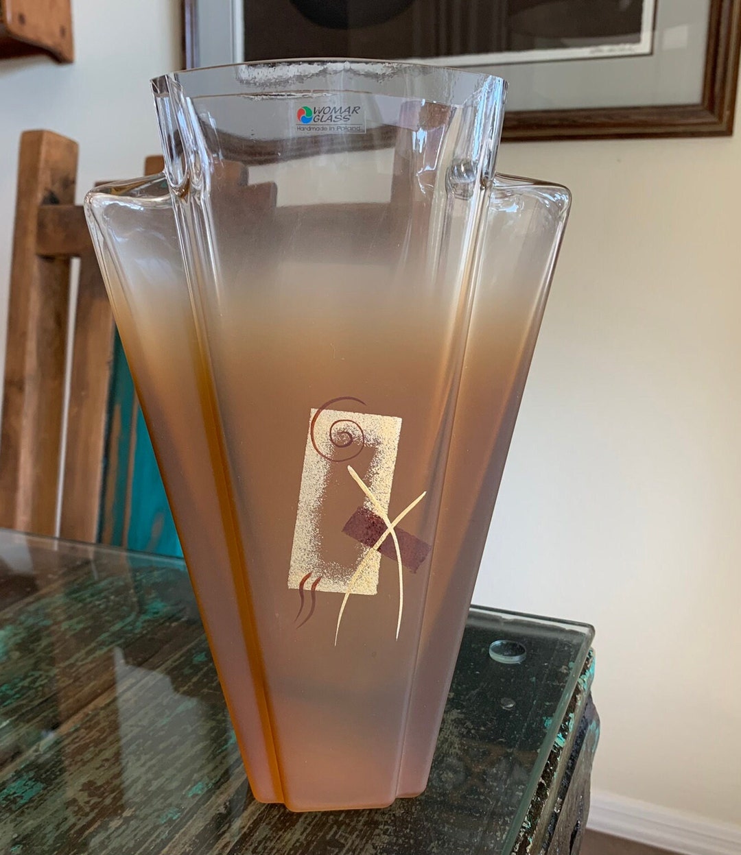 Womar Geometric Glow Vase/polish Glass Vase - Etsy