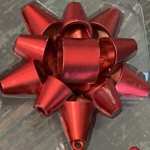Four Red Metallic Painted Resin Bows/red Christmas Bow Ornaments - Etsy